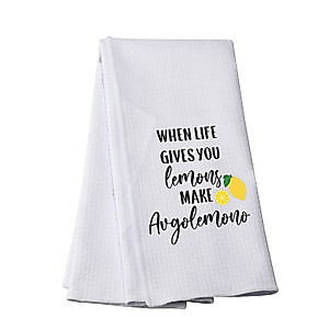 PWHAOO Lemonade Kitchen Towel When Life Gives You Lemons Kitchen Towel Gift for Fruit Lovers (Gives You Lemons Towel)