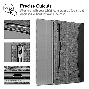 Fintie Case for Samsung Galaxy Tab S6 10.5" 2019 (Model SM-T860/T865/T867), [Supports S Pen Wireless Charging] Multiple Angle Portfolio Business Cover with Pocket Auto Sleep/Wake, Gray