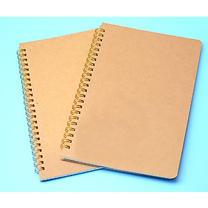 YYaaloa 2pcs Spiral Notebooks A5 6x8 Soft Cover Journals Planners 200 Pages Wirebound Memo Notepads Diary Notebook With black Pen For Work School Writing And Drawing (A5, Ruled)