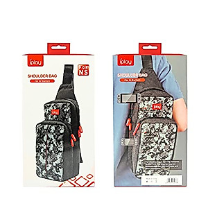 ENFILY Backpack Crossbody Travel Bag Compatible for Nintendo Switch/Switch OLED & Accessories, Nylon Waterproof Portable Shoulder bags, Carrying Case with Glass Screen Protector