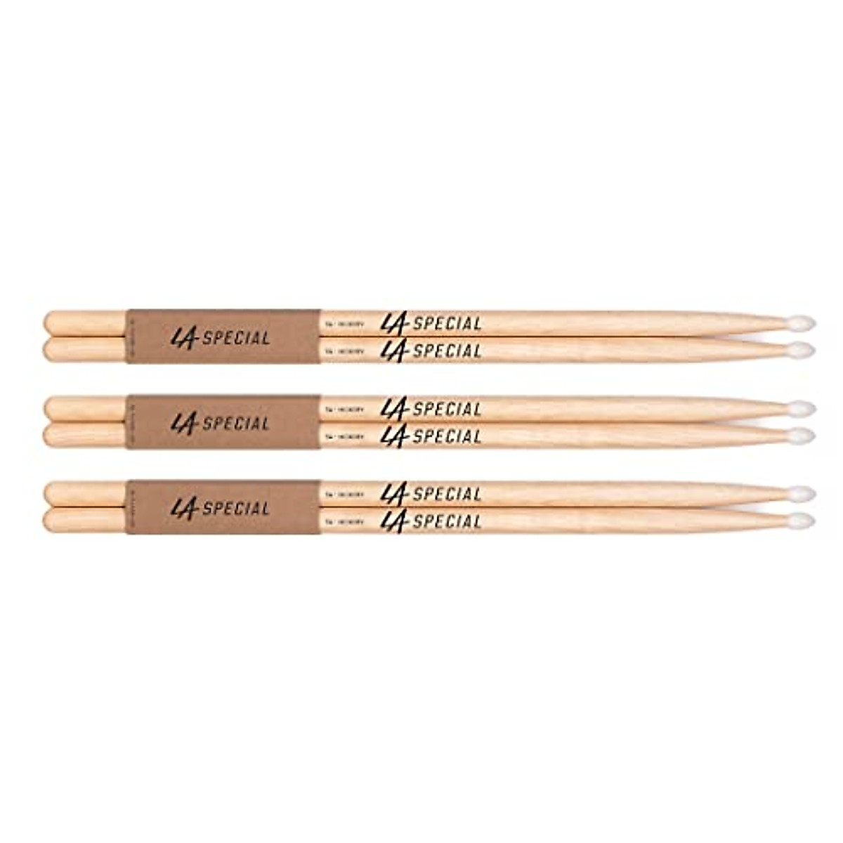 promark LA Specials - 5A Drumsticks - Drum Sticks Set for Acoustic Drums or Electronic Drums - Oval Nylon Tip - Hickory Drum Sticks - Consistent Weight and Pitch - Made in the USA - 3 Pairs