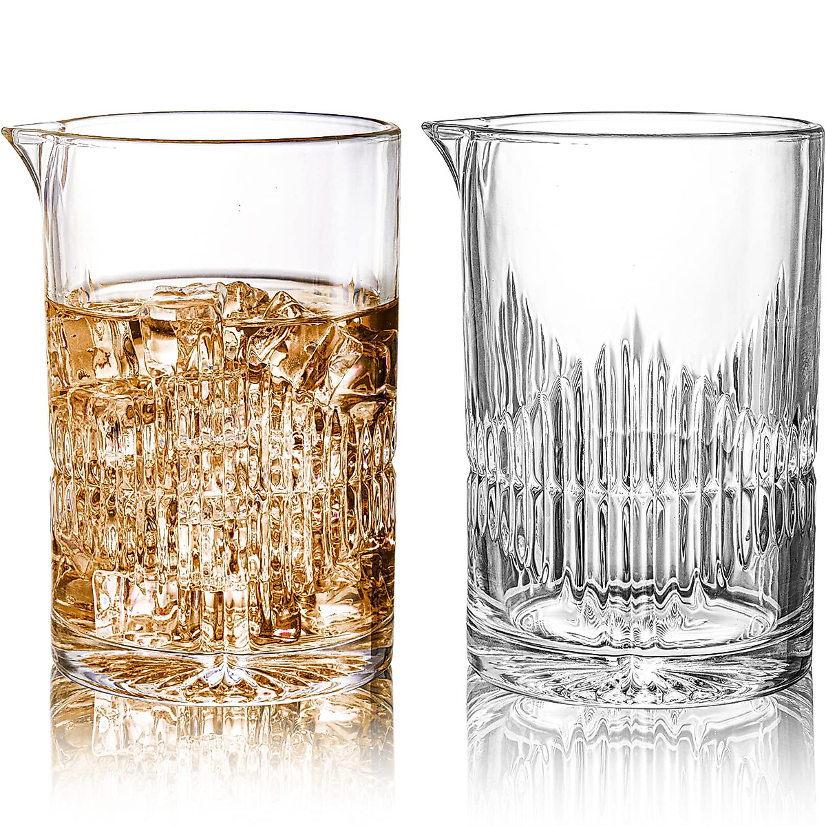 DEAYOU 2 Pack 25 OZ Stirring Glass, Glass Shaker with Weighted Bottom for Bartender, Home, Old Fashioned