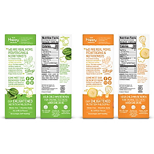 Happy Baby Organics Gluten Free Organic Teethers 2 Flavor Variety Pack (Pea & Spinach/Sweet Potato & Banana), 12 Count (Pack of 2)