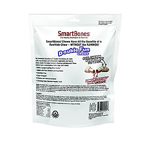 SmartBones DoubleTime Chews 3 Count, Medium, Rawhide-Free Chews For Dogs With Long-Lasting Chew Center