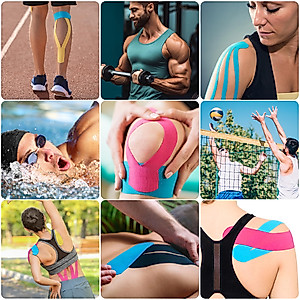 SUPERBE K Athletic Tape, Kinesiology Tape Precut - Premium Kinesthetic Tape for Muscles Knee Shoulder Elbow, 2 Inch x 16.5 feet (3 Rolls Pack)