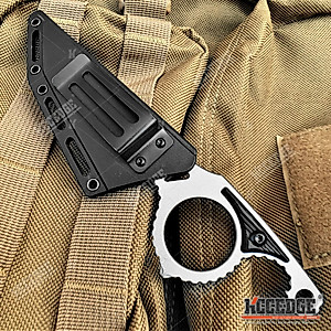 Hunting Knife Tactical Knife Survival Knife 7.5" Fixed Blade Knife With Pressure Retention Sheath Camping Accessories Survival Kit Survival Gear Tactical Gear 79934 (Black)