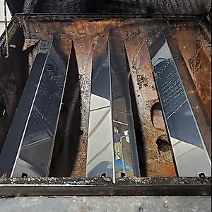 Votenli S9505A (3-Pack) Replacement Parts for Chargriller 3001 3030 4000 5050 5072,5252, 5650,4208 Stainless Steel Burner and Stainless Steel Heat Plates