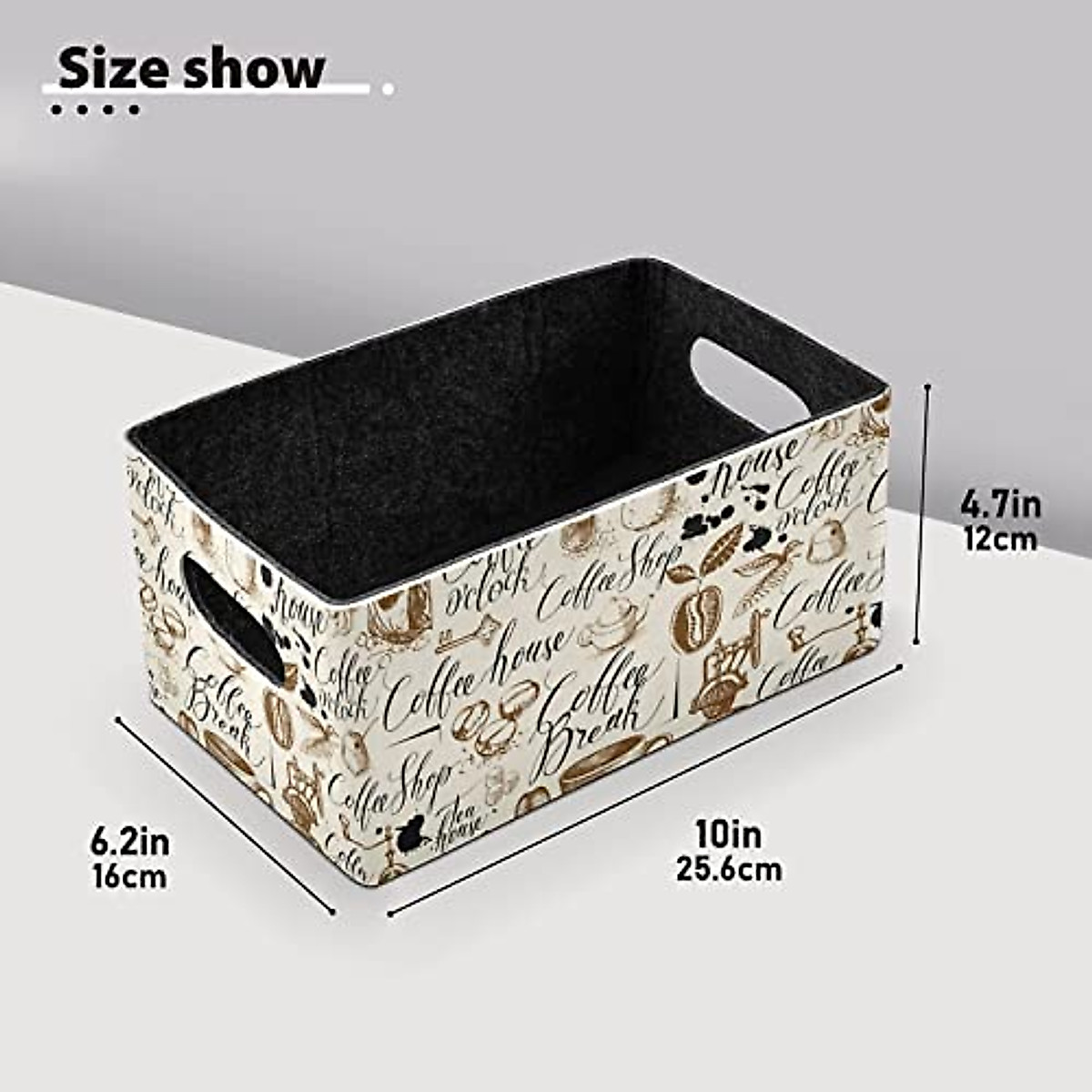 Coffee Storage Basket Felt Storage Bin Collapsible Felt Storage Cloth Baskets Containers Organizer for Clothes Towels Magazine