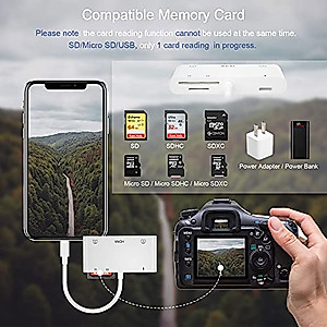 MASAYA HDMI Adapter for iPhone to TV, Dual USB Female OTG Adapter, SD/Micro SD Card Reader for iPhone iPad with Charging Port, Support HDTV/Monitor/Projector/USB Flash Drive/MIDI Keyboard/Mouse