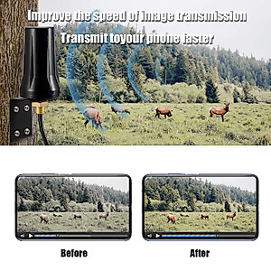 10dBi Outdoor 4G LTE Long Range Cellular Trail Camera Antenna with 16.4ft Low Loss KSR200 Cable for Trail Camera, Eifagur