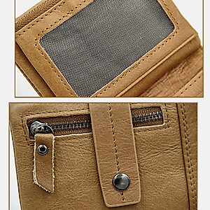 SPYBY Genuine Leather Business Card Cases Men's Money Organizers Money Clips Wallets (Color : Black)