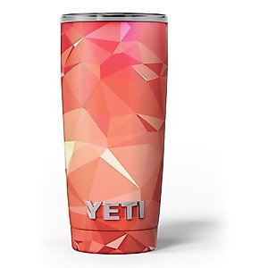 Design Skinz Orange Geometric V17 - Skin Decal Vinyl Wrap Kit Compatible with The Yeti Rambler Cooler Tumbler Cups