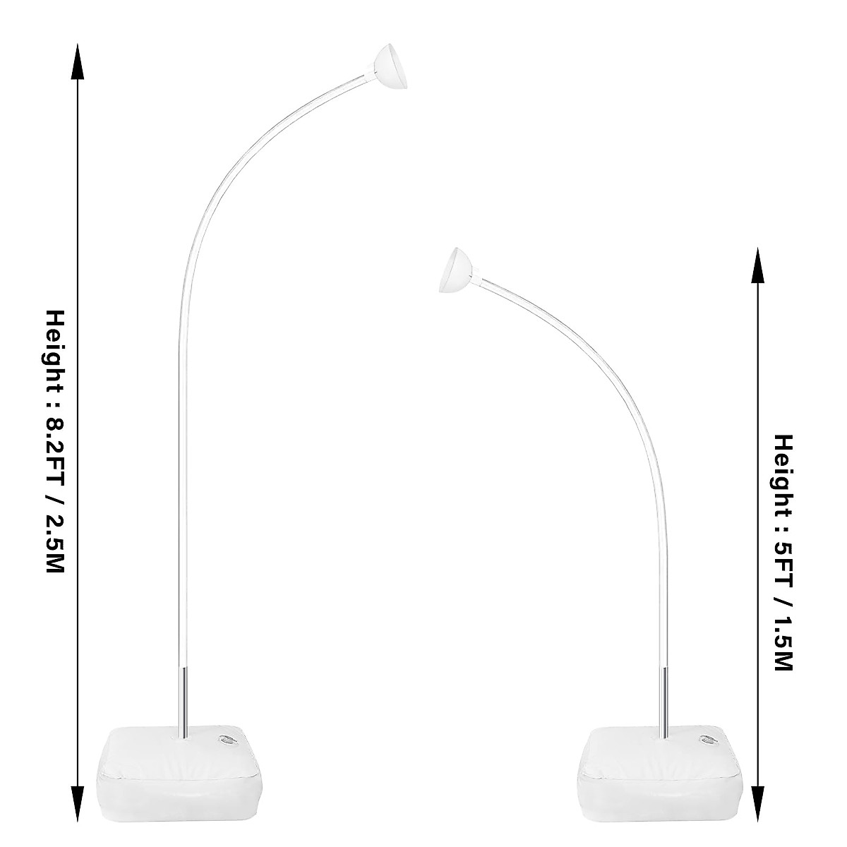 BHUCUTU Balloon Arch Kit Balloon Arch Stand with Base 8.2 Feet and 5 Feet Free Bending Shape Half Arch Balloon Stand Balloon Arch Frame for Birthday Baby Shower Wedding Graduation Party Decorations