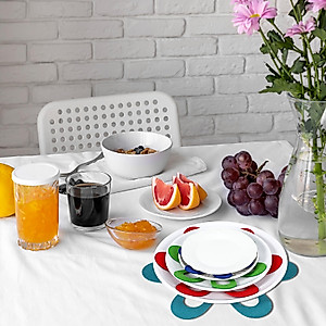 Oruola 8Pcs Pan Protectors,4 Different Sizes Color Flower Pan Protectors for Stacking,0.08In Thickness Felt Pot Protectors for Stacking and Protecting Glassware, Cookware and More,6In 8In 10In 12In