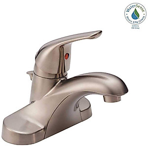 Delta Faucet B510LF-SSPPU-ECO Lavatory Faucet with Pop-Up Low Lead Single 4" Centers Lever Handle