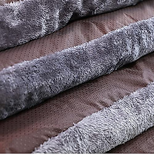 Cat Bed for Indoor Cats Washable Dog Bed Deluxe Plush Dog Crate Beds Fulffy Comfy Kennel Pad Anti-Slip Pet Sleeping Mat