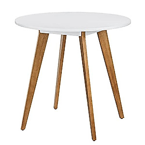 Comfy to go 31.5" Round Dining Table for 2-4 Person- Small Kitchen Table with Solid Wood Legs Modern Table for Dining Room, Kitchen, Leisure Cafe(White) Table Only