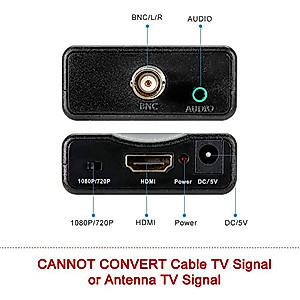 BNC to HDMI Converter Adapter Female CVBS BNC HDMI Connector Coaxial Composite Analog Video Audio Input 1080P Output HDCP Hook Security Camera DVRs Surveillance CVR AC1420 CCTV for Monitor HD TV
