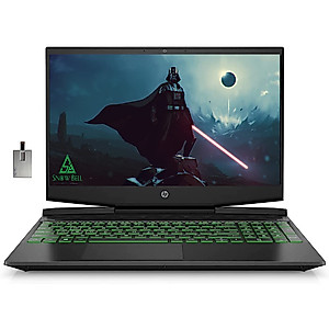 HP 2022 Pavilion Gaming 15.6" FHD IPS Laptop, AMD Ryzen 5-5600H (Beats i7-9750H), 16GB RAM, 1TB HDD+512GB SSD, Backlit Keyboard, GeForce GTX 1650, Win 11, Acid Green, 32GB SnowBell USB Card