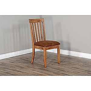 Sunny Designs Sedona 19" Traditional Mindi Wood Slatback Chair in Rustic Oak
