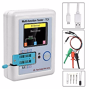Multi-Function Tester, 3.5 inch Colorful Display Pocketable Multifunctional TFT Backlight Transistor LCR-TC1 Tester for Diode Triode Capacitor Resistor Transistor LCR ESR NPN PNP MOSFET LW21