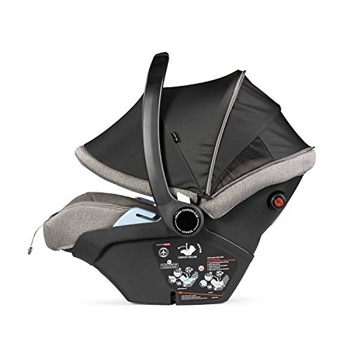 Peg Perego Primo Viaggio 4-35 Lounge - Reclining Rear Facing Infant Car Seat - Includes Base with Load Leg & Anti-Rebound Bar - for Babies 4 to 35 lbs - Made in Italy - City Grey (Grey)