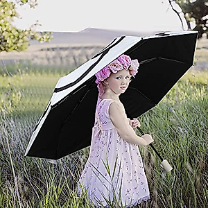 WANLIAN Umbrellas for Sun Umbrella UV Protection,Compact Travel Umbrella,Umbrella for Sun Protection Windproof Waterproof Stick Umbrella Anti-UV Protection Golf Umbrellas (White)