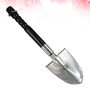 Happyyami 1pc Wide Garden Shovel Garden Utensil Tool Garden Spade Gardening Shovel Digging Spade Transplanting Shovel Lawn Shovel Flower Pot Indoor Plant Tools Utensils Wooden Bonsai