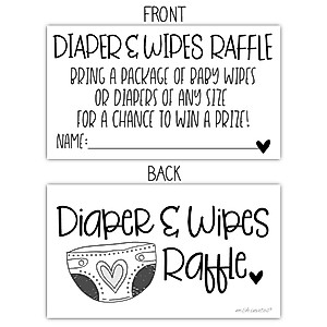 50 Diaper and Wipes Raffle Tickets - Baby Shower Invitation Insert - Game Activity for Baby Shower