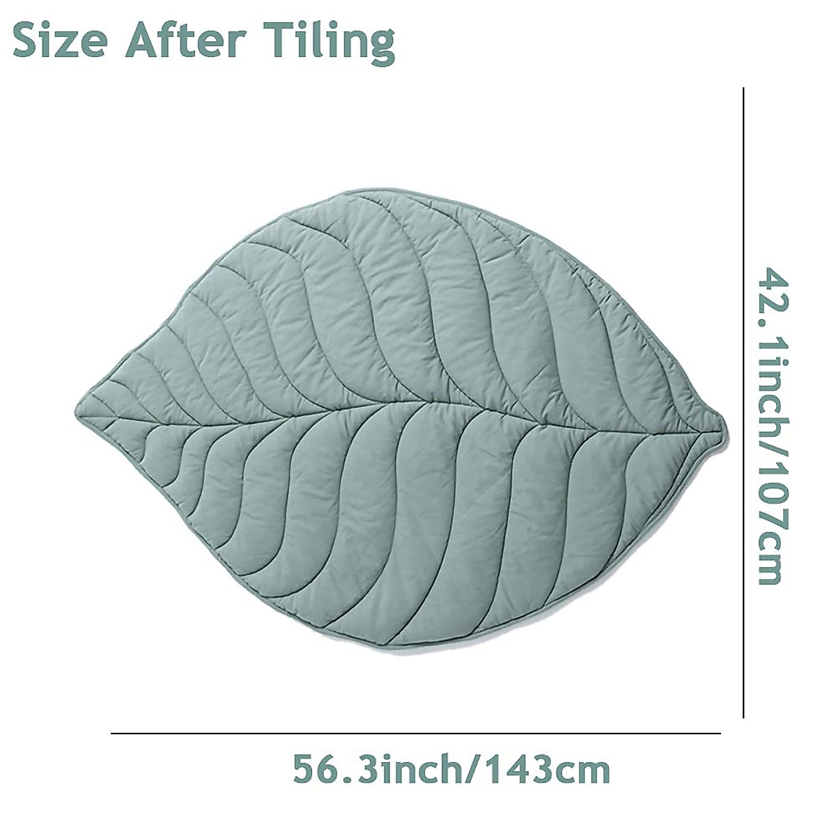 VARIPOWDER Baby Play Mat,56.3x42.1inch Cotton Crawling Cushion, Kids Room Rug Floor Gym,Soft Washable Non-Slip Room Decor Floor Rug, Activity Floor Carpet,Photo Studio Prop(Green)