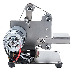 LuckyHigh Electric Belt Sander Mini Grinding Machine Electric Knife Apex Edge Sharpener Small Polishing Machine with 10pcs Sand Belts