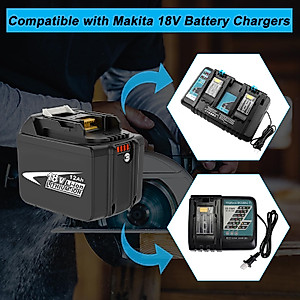 BEKBEKWAY Replacement for Makita 18v Battery 12.0Ah Compatible with Makita Battery 18v Compatible with Makita 18 Volt Battery BL1815 BL1830 BL1860 BL1850 BL1840 BL1890