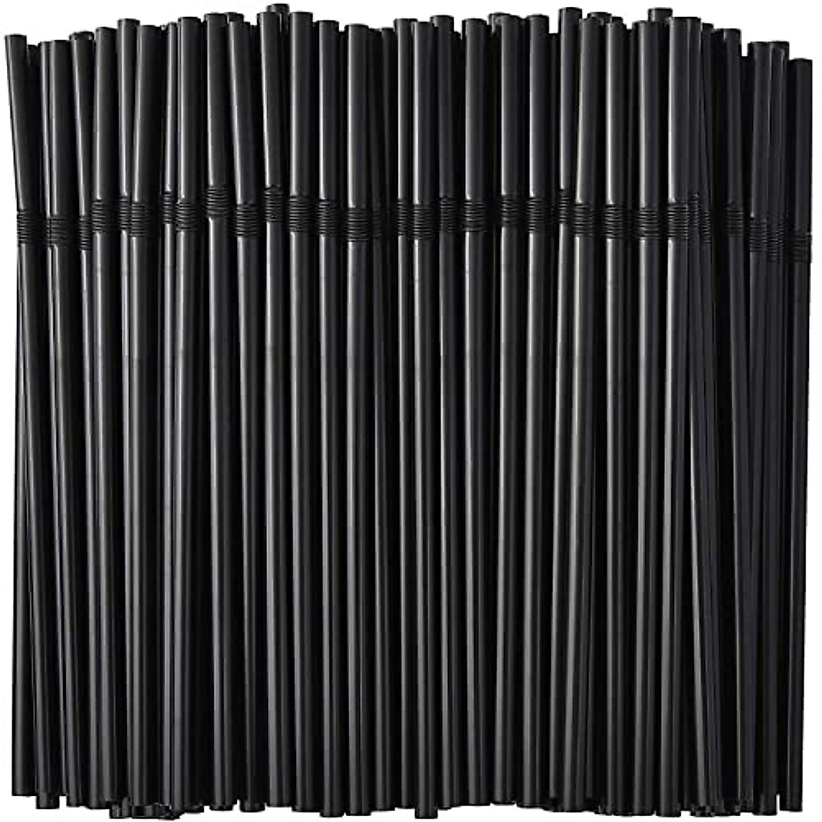 ALINK 500 Black Straws + 100 Extra Long Black Plastic Straws