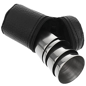 Operitacx 4Pcs Mini Travel Shot Cups Stainless Steel Shot Glass Drinking Tumbler Beer Wine CupsWhiskey Mugs with Leather Carrying Case for Whiskey Tequila Liquor Barware Gifts (30ml)