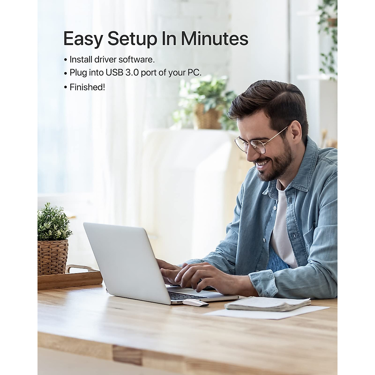 BrosTrend WiFi 6 AX1800 USB WiFi Adapter Dual Band WiFi Dongle Supports Windows 11/10 ONLY and 1200Mbps USB WiFi Network Adapter for Laptop, Desktop PC of Windows 11/10/8/7