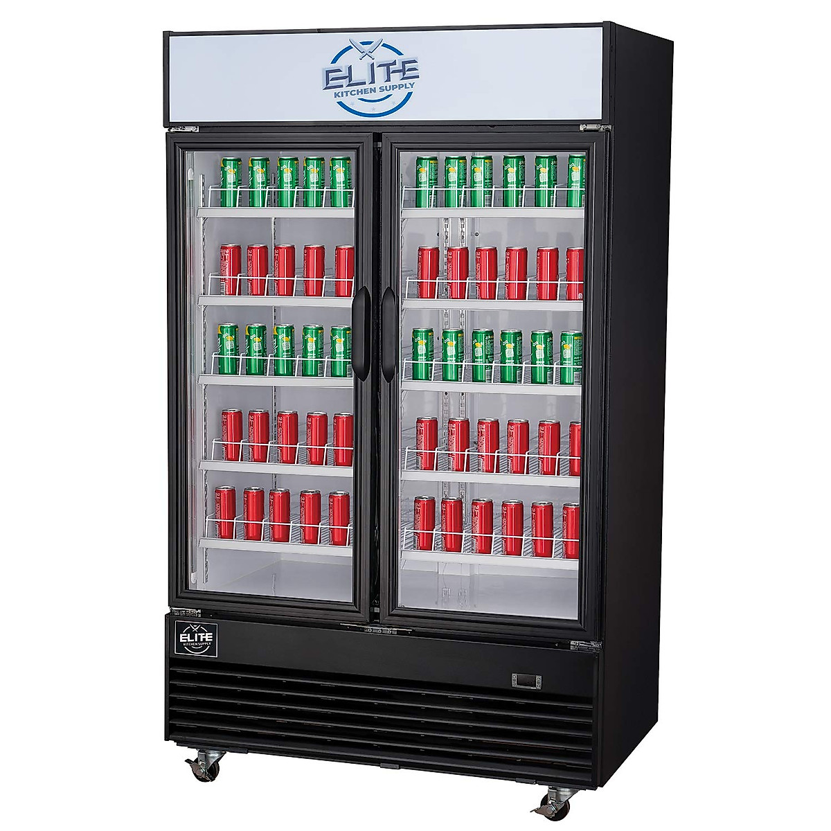 Elite Kitchen Supply Commercial ETL NSF 47" 34.4 cu. ft. Display Merchandiser Refrigerator with Glass Doors in Black
