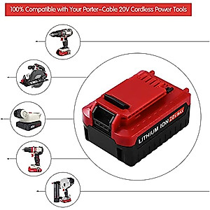 2 Packs 6.0Ah Extended Capacity Replacement Battery Compatible with Porter Cable 20V Lithium-ion Battery MAX PCC685L PCC680L PCC682L PCC685LP Cordless Power Tools Batteries