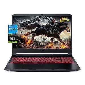 acer Nitro 5 Gaming Laptop, 15.6" FHD IPS 144Hz, 32GB RAM 1TB NVMe SSD, Intel Core i5-11400H Up to 4.5GHz, GeForce RTX 3050Ti GDDR6, WiFi6, Backlit Keyboard, HDMI, RJ-45, Win 11 +GM Accessory