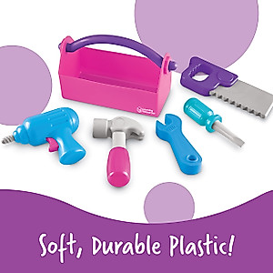 Learning Resources New Sprouts Fix It!, Pink Pretend Play Toy Tool Set for Toddlers, Develops Fine Motor Skills with Imaginative Construction Tools, Gift for Boys and Girls, 6 Pieces, Ages 2+