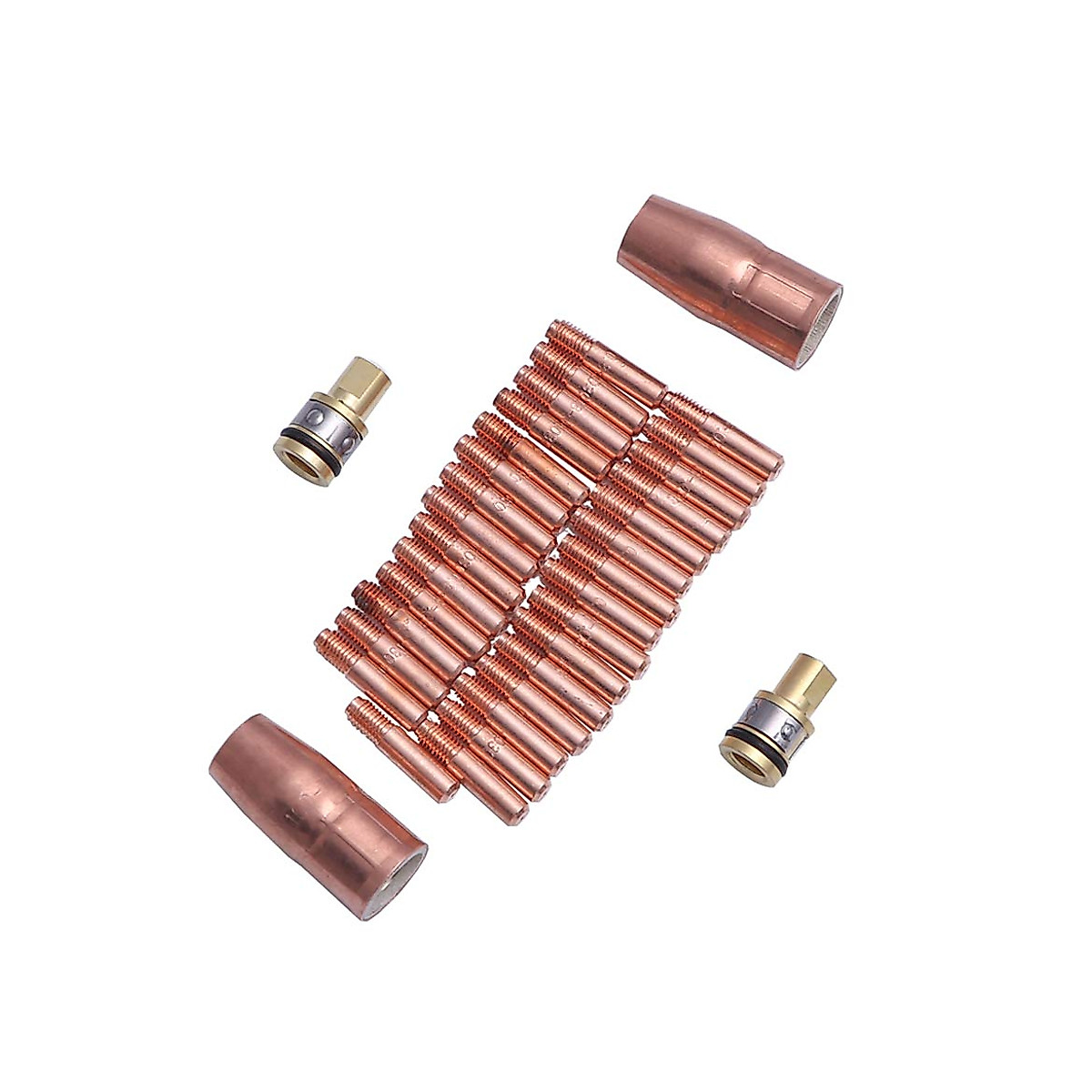 Weldflame Mig Welding Gun Accessory Kit for Miller Millermatic M-10,M-15 and Hobart H-9 H-10:30pcs Contact Tips 000-067 0.030"+2pcs gas nozzles 169-715 1/2"+2pcs gas diffusers 169-716