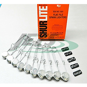 JTS 10 Shurlite Single Strikers Spark Lighters with 25 Flints Welding Torch Igniters