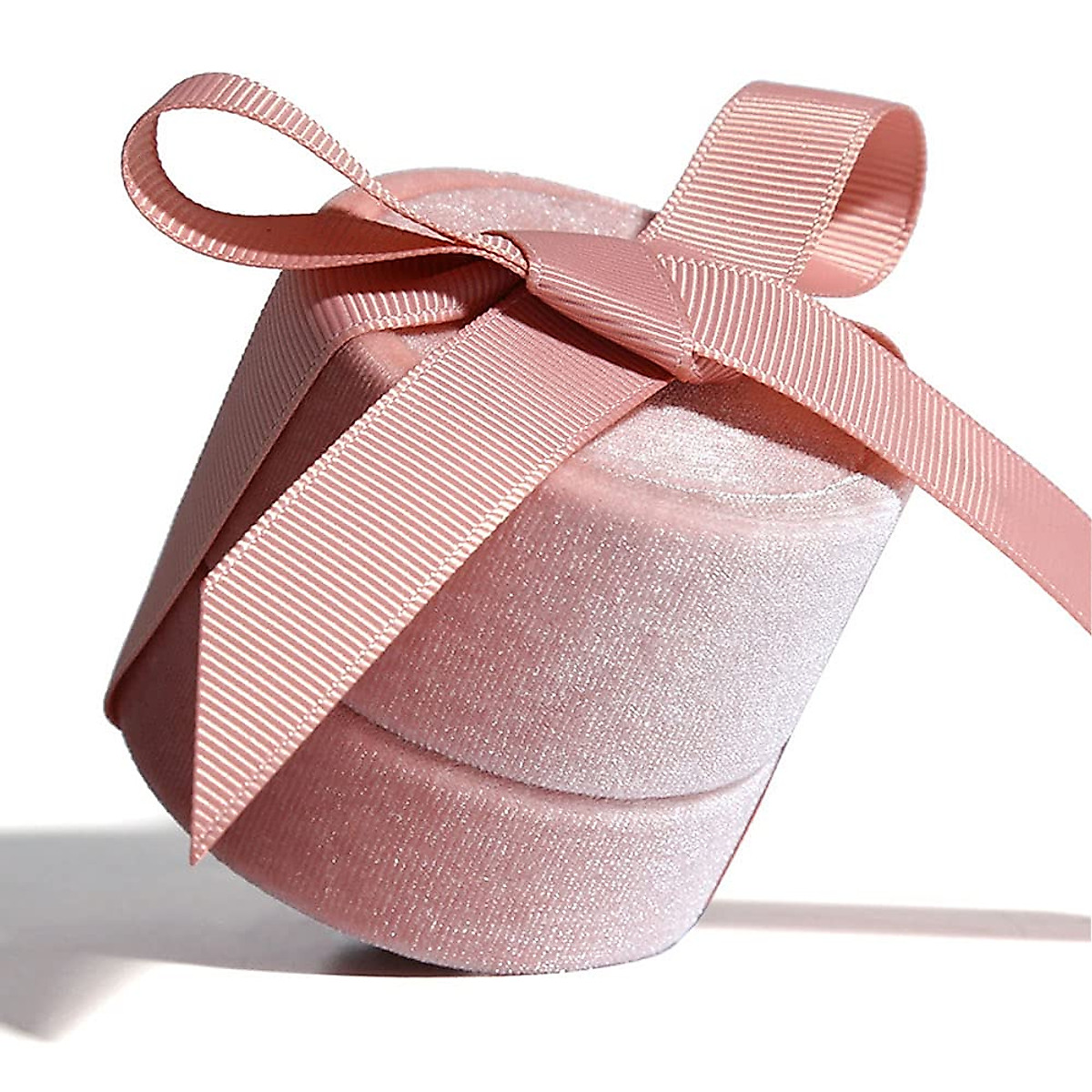 FAYADA Pendant Case Pink Necklace Box Velvet Pendant Gift Box Premium Jewelry Storage Case with Elegant Silk Bow for engagement, wedding ceremony, birthday, anniversary, proposal,alentine's Day(pink)