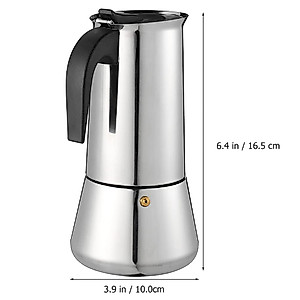 Hemoton 1pc Stainless Steel Pot Stovetop Espresso Maker Stainless Steel Stainless Steel Espresso Maker Stainless Steel Tea Kettle Espresso Coffee Pot Crafting Supplies Concentrate