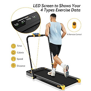 TIMETOOK Under Desk Treadmill, 2 in 1 Folding Treadmill 2.5HP Walking Treadmill with 265lb Weight Capacity, Walking Pad Design, Electric Foldable Treadmill for Home Office