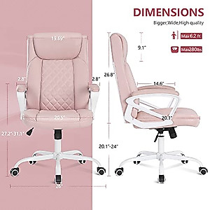 Misolant Executive Chair, Ergonomic Office Chair, Desk Chair, Big and Tall Office Chair, Office Executive Chair Adjustable Height, Comfortable Office Chair, PU Leather Office Chair