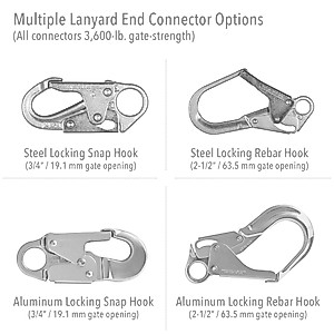 Miller Honeywell Ademco Miller Twin Turbo 6-Foot Fall Protection System with G2 Connector and Aluminum Locking Rebar Hooks (MFLC-12-Z7/6FT)