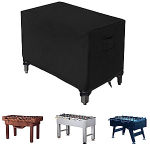 WOMACO Foosball Table Cover Outdoor Waterproof Soccer Table Cover Heavy Duty Rectangular Patio Football Game Table Cover (Black, 58"L X 52"W X 30"H)