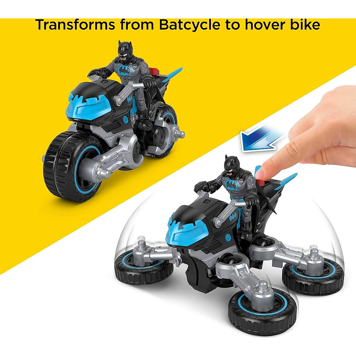 Fisher-Price Imaginext DC Super Friends Batman Toy Bat-Tech Batcycle Vehicle & Figure Set for Preschool Pretend Play Kids Ages 3+ Years