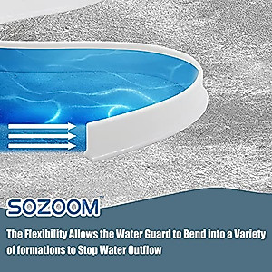 66 Inch Shower Threshold Water Dam(Self-adhesive), Collapsible Water Barrier and Retention System, Keeps Water Inside, Water Blocking Strip for Kitchen Sink, Bathroom