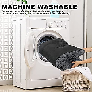 Dog Bed, Plush Soft Pet Mat Pad & Furniture，Washable Anti-Slip Dog Crate Bed for Large Medium Small Dogs and Cats (36"x23.5", Grey)